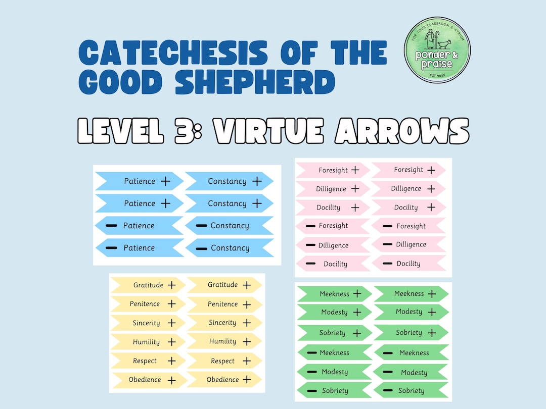Catechesis of the Good Shepherd Level 3 Printable Virtue Arrow Cards - Etsy