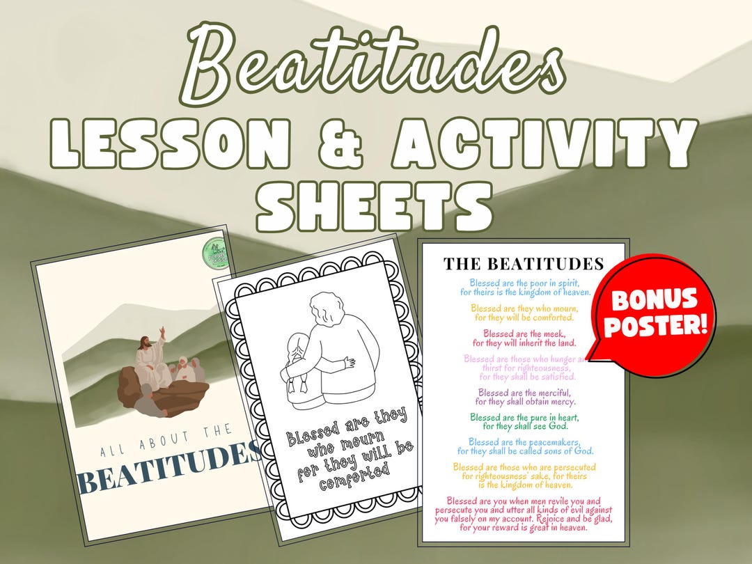 Beatitudes Learning Packet With Coloring Pages and Printable Poster - Etsy