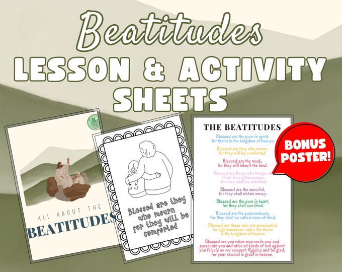 Beatitudes Learning Packet With Coloring Pages and Printable Poster - Etsy