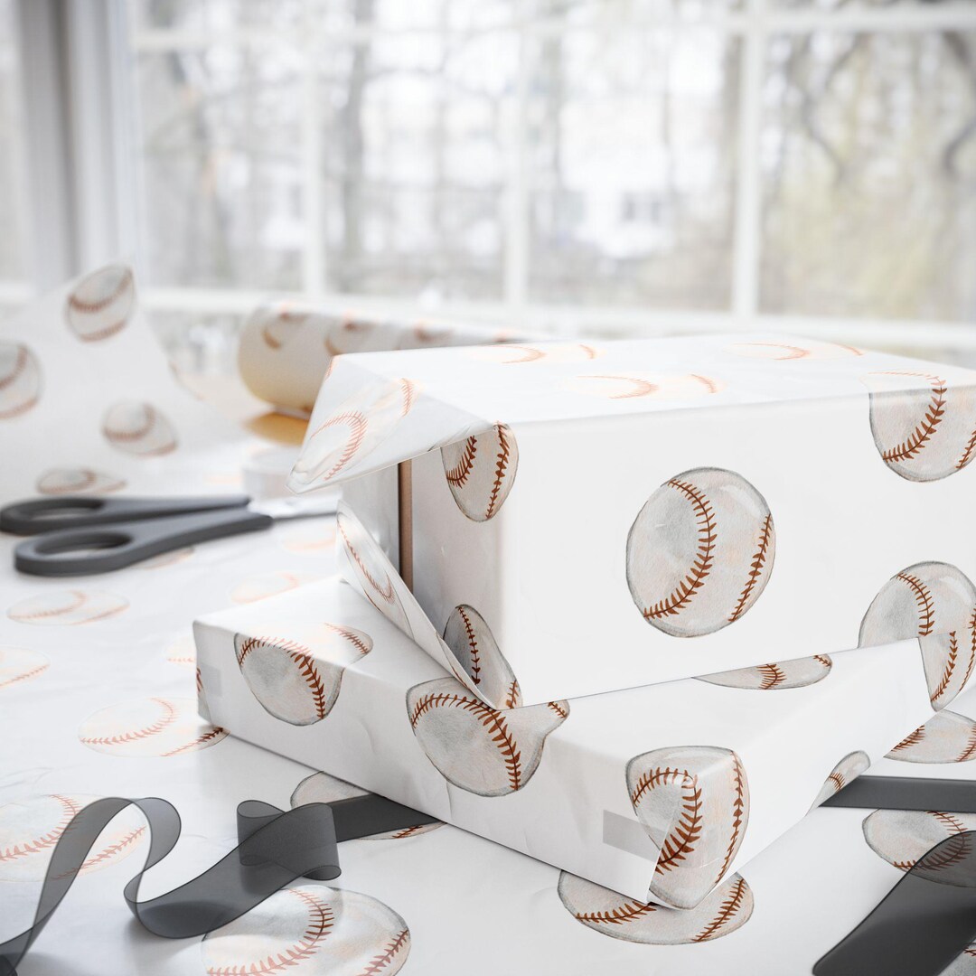 Baseball Pattern Wrapping Paper | Sports Gift Wrap - Etsy