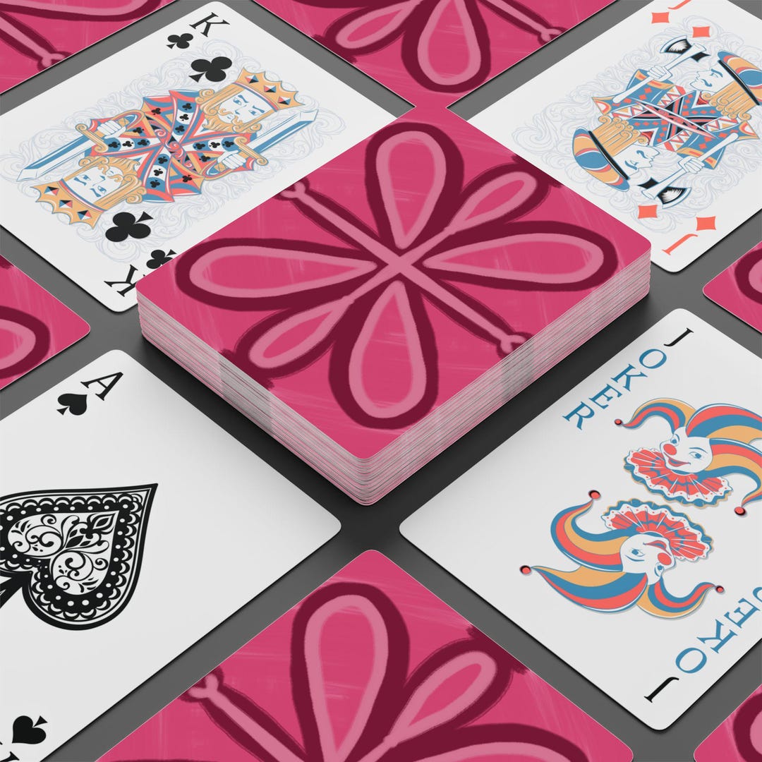 Pink Floral Pattern Playing Cards | Decorative Deck of Cards - Etsy