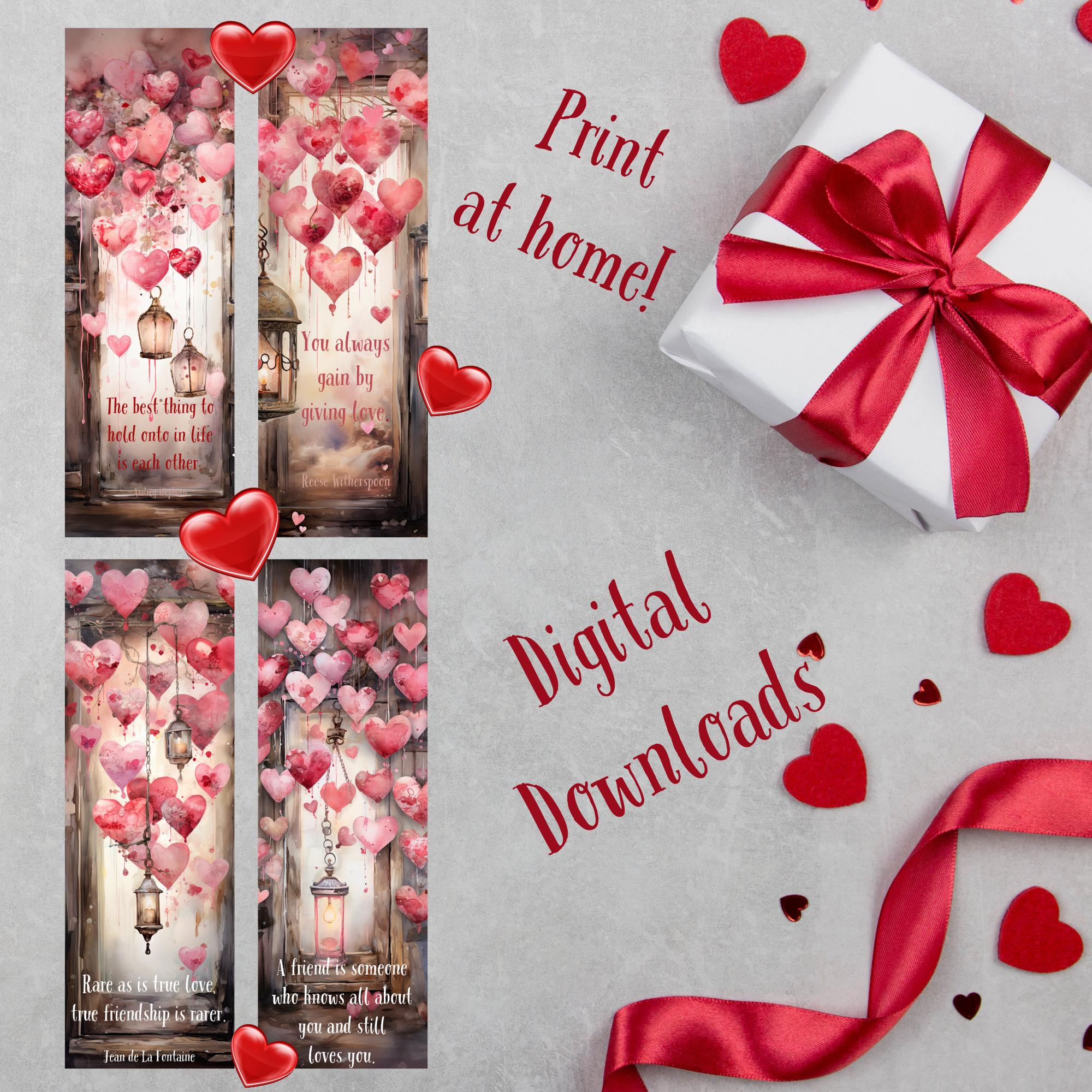 Valentine Friendship Printable Bookmarks | Set of 8 | Gifts for Friends ...