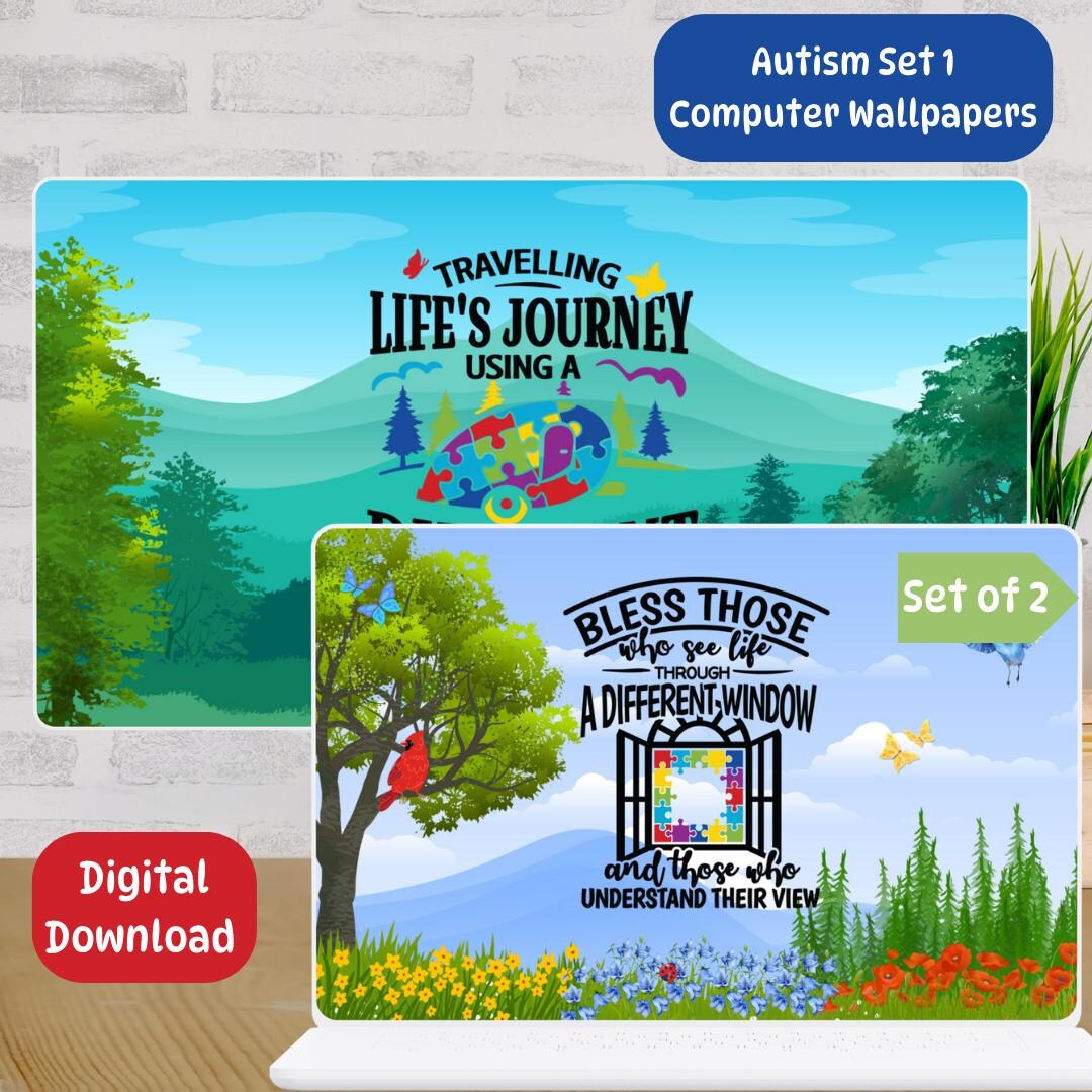Autism Set #1 Computer Wallpaper | Set of 2 | Autism Awareness ...