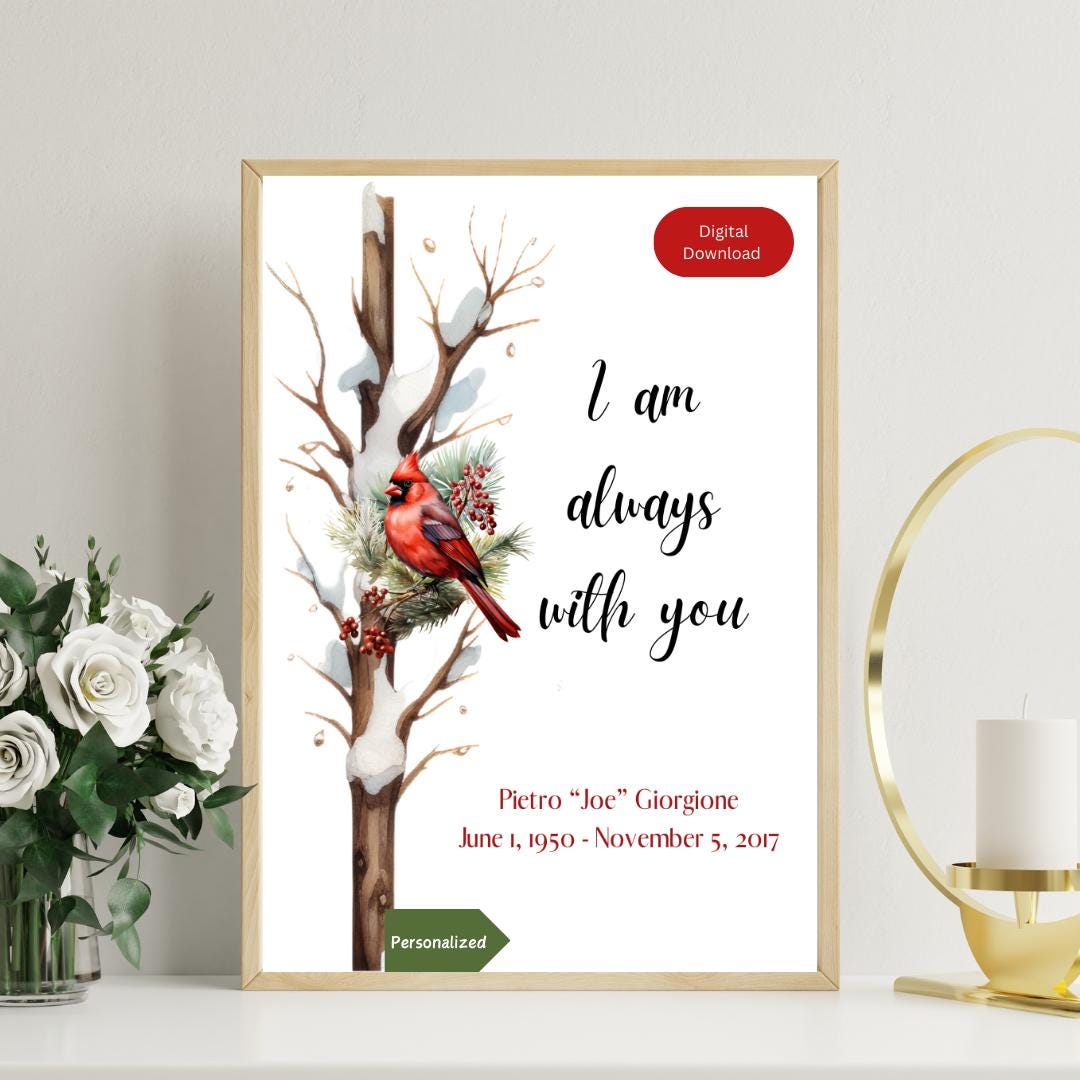 I Am Always With You Cardinal Memorial Printable Wall Art ...