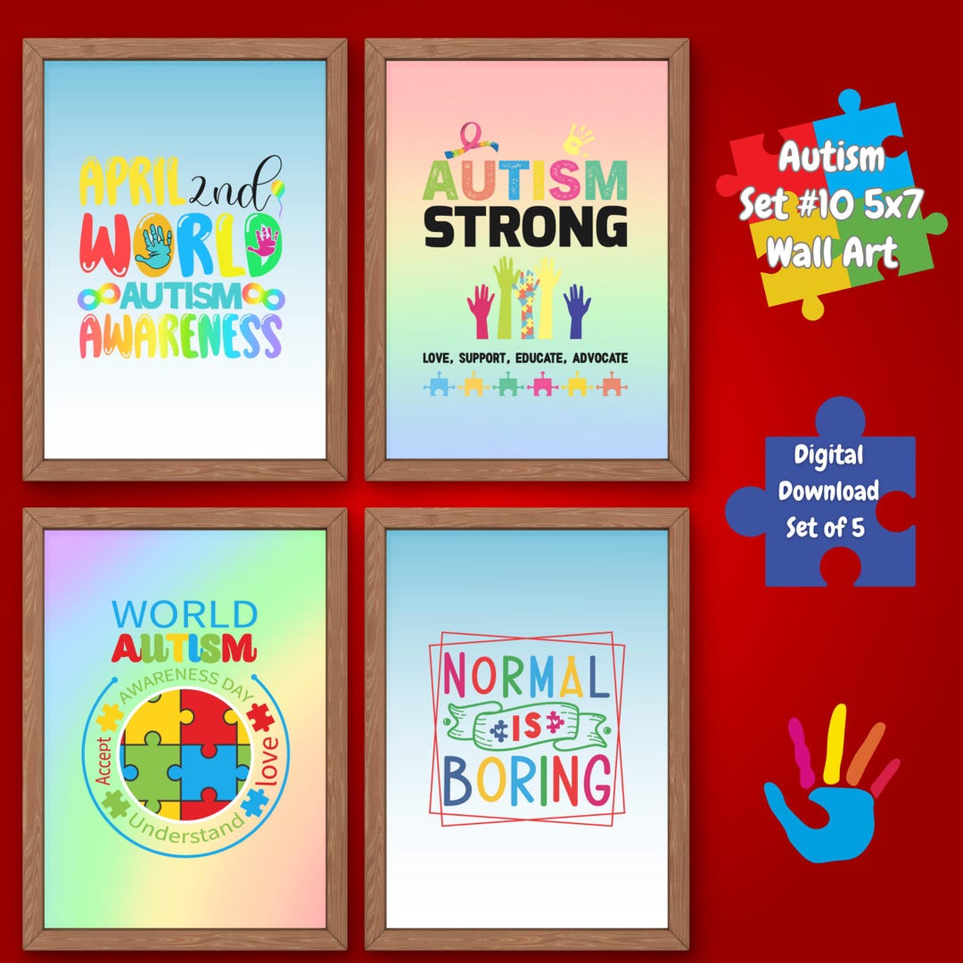 Autism Awareness Wall Art Prints: Inspirational Classroom Decor, Set ...