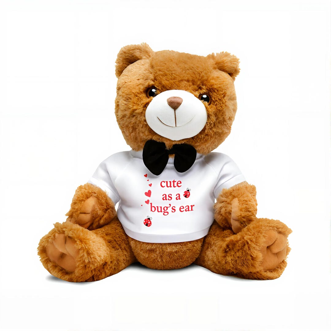 Bugs Ear Teddy Bear, Valentine Plush With Bow Tie - Etsy