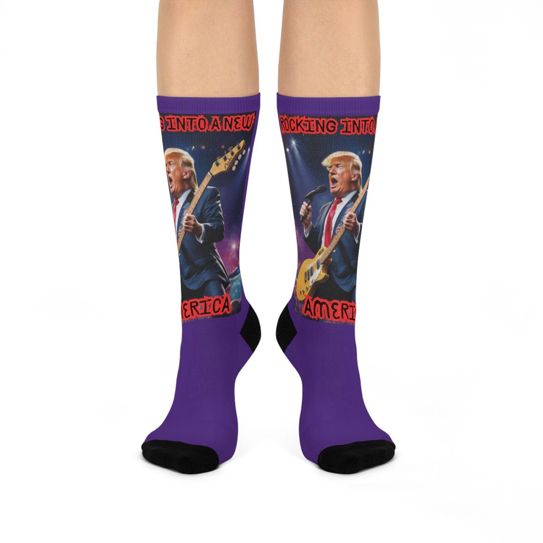 Trump 2024 'rocking Into a New America' Crew Socks, Political President ...