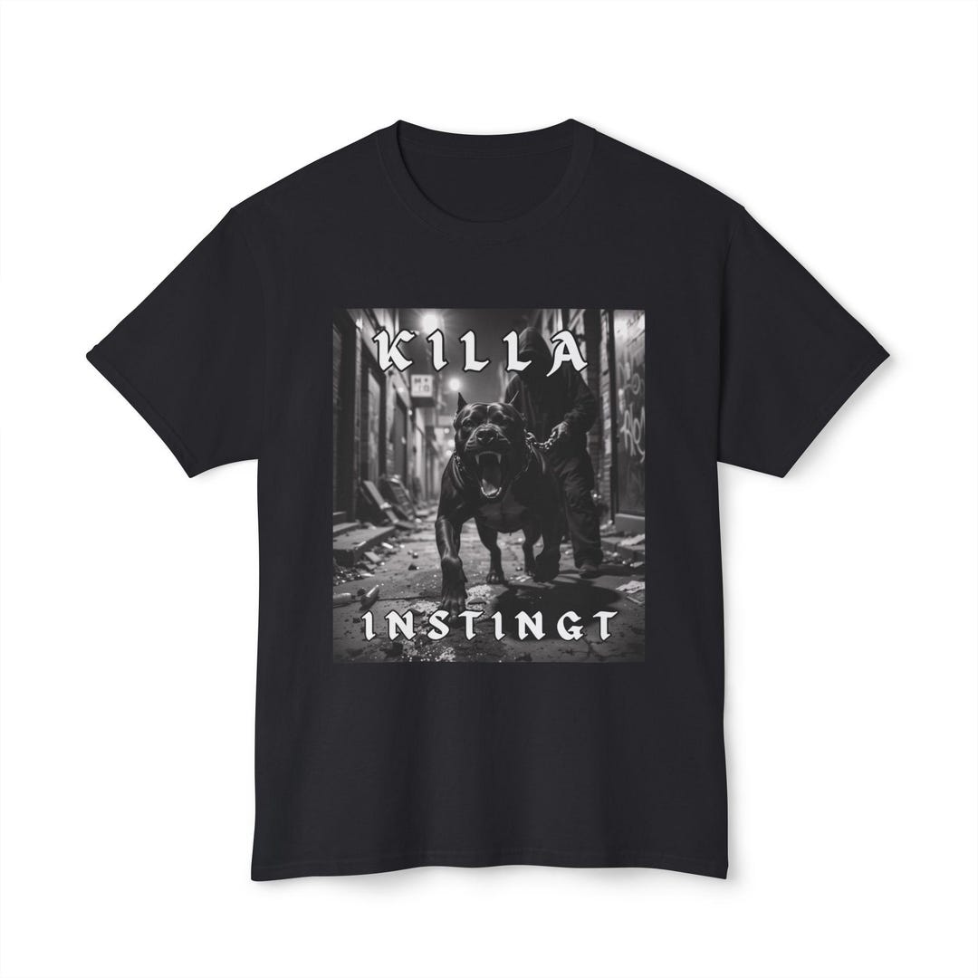 Pit Bull Killa Instinct Black T-shirt, Pit Bull Shirt, Animal Print Top ...