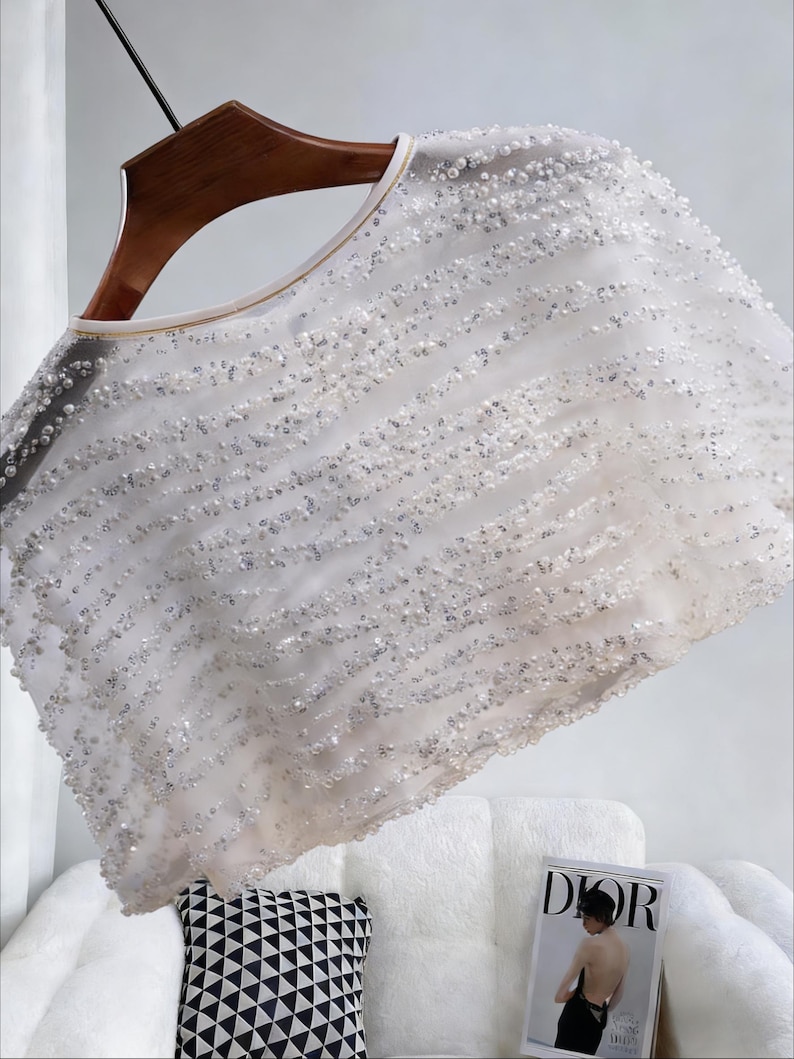 Pearl Beaded Bridal Capelet, Ivory Wedding Shoulder Cover - Etsy