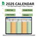2025 Excel Calendar & Google Sheets Monthly Calendar All Year Planner ...