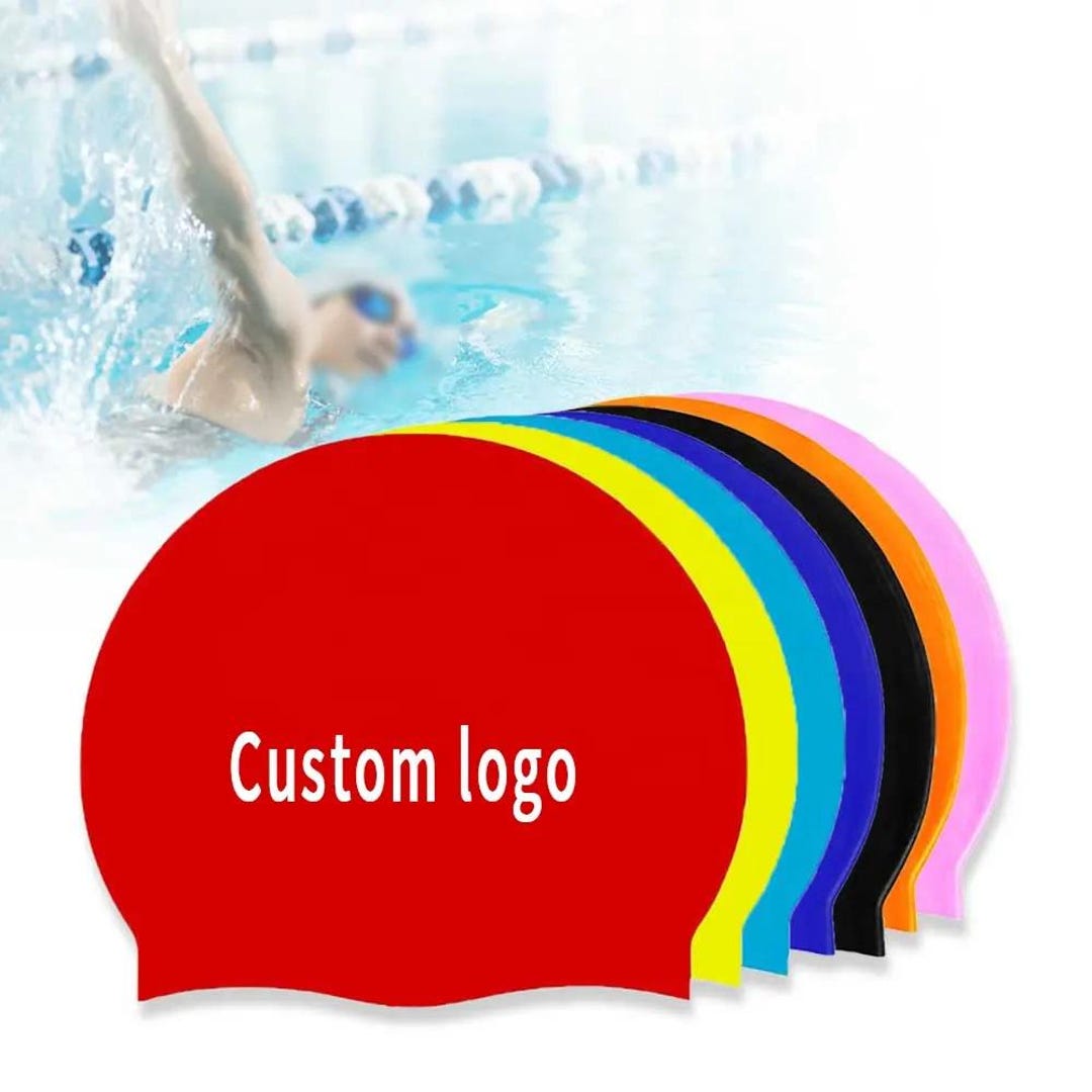 50 Custom Team Silicone Swim Caps, 2 Color Logo - Etsy