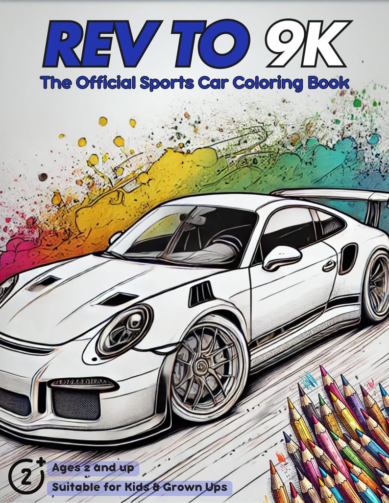 Sports Car Coloring Book for Kids| BMW, Porsche, Honda, Acura, Toyota ...