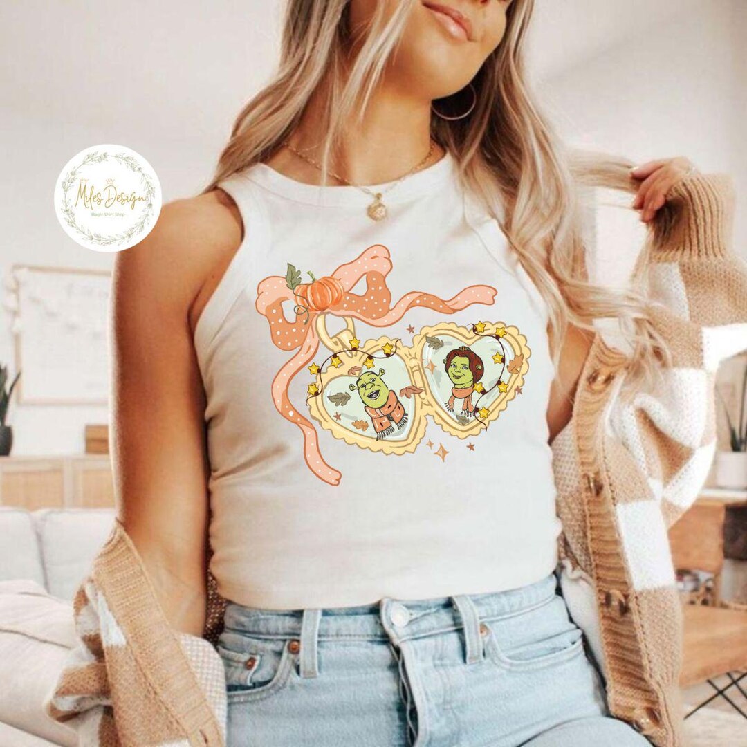 Coquette Bow Shrek Fall Baby Tee Crop Tank, Shrek Fiona Couple Shirts ...