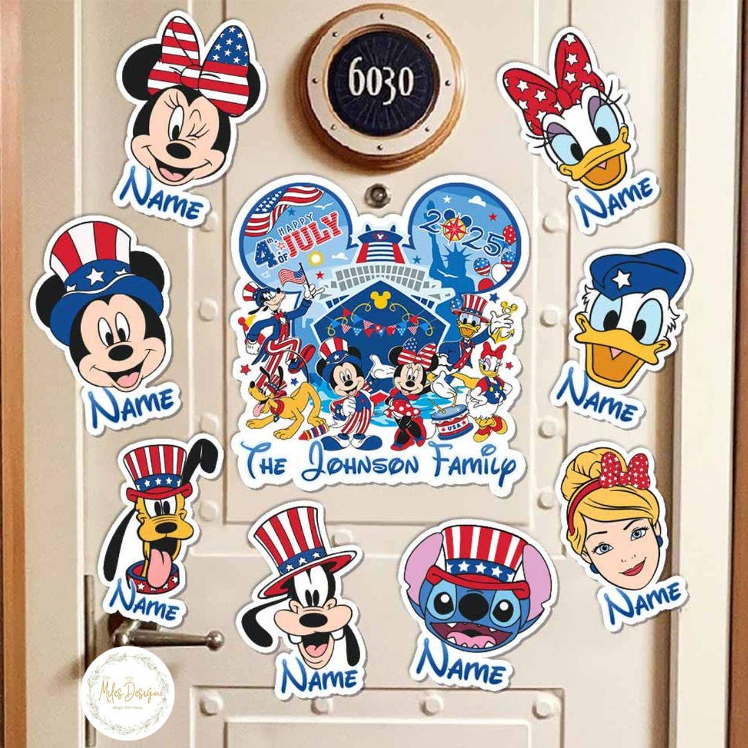 Personalized 4th of July Disney Cruise Ship Door Magnet, Disney ...