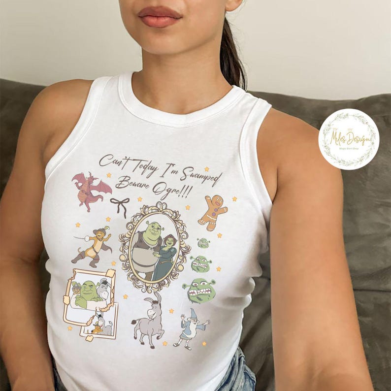 Coquette Bow Shrek Shirt, Shrek Baby Tee Crop Tank, Shrek Can't Today I ...