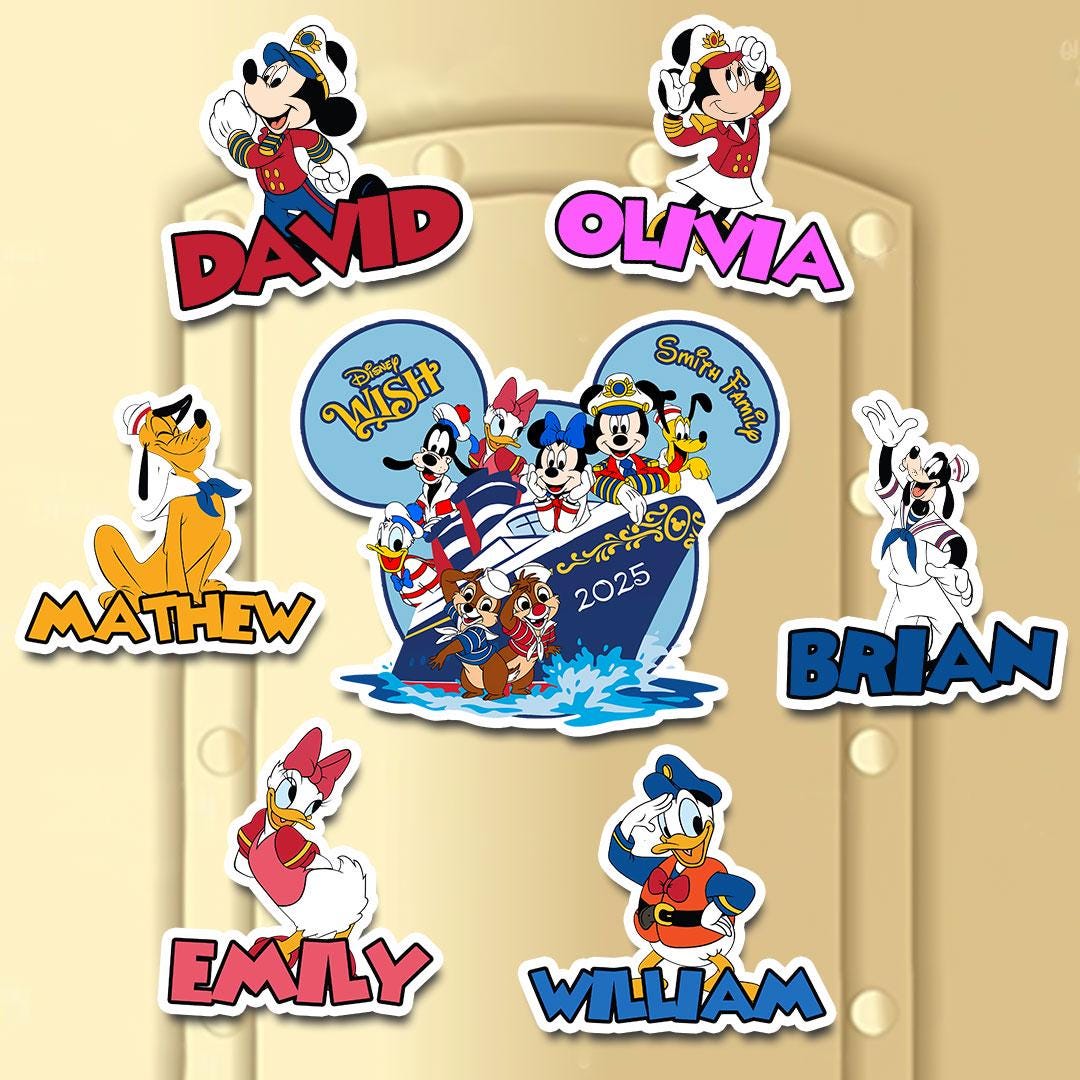 Custom Mickey & Friends Disney Cruise Magnet, Custom Disney Cruise Line ...