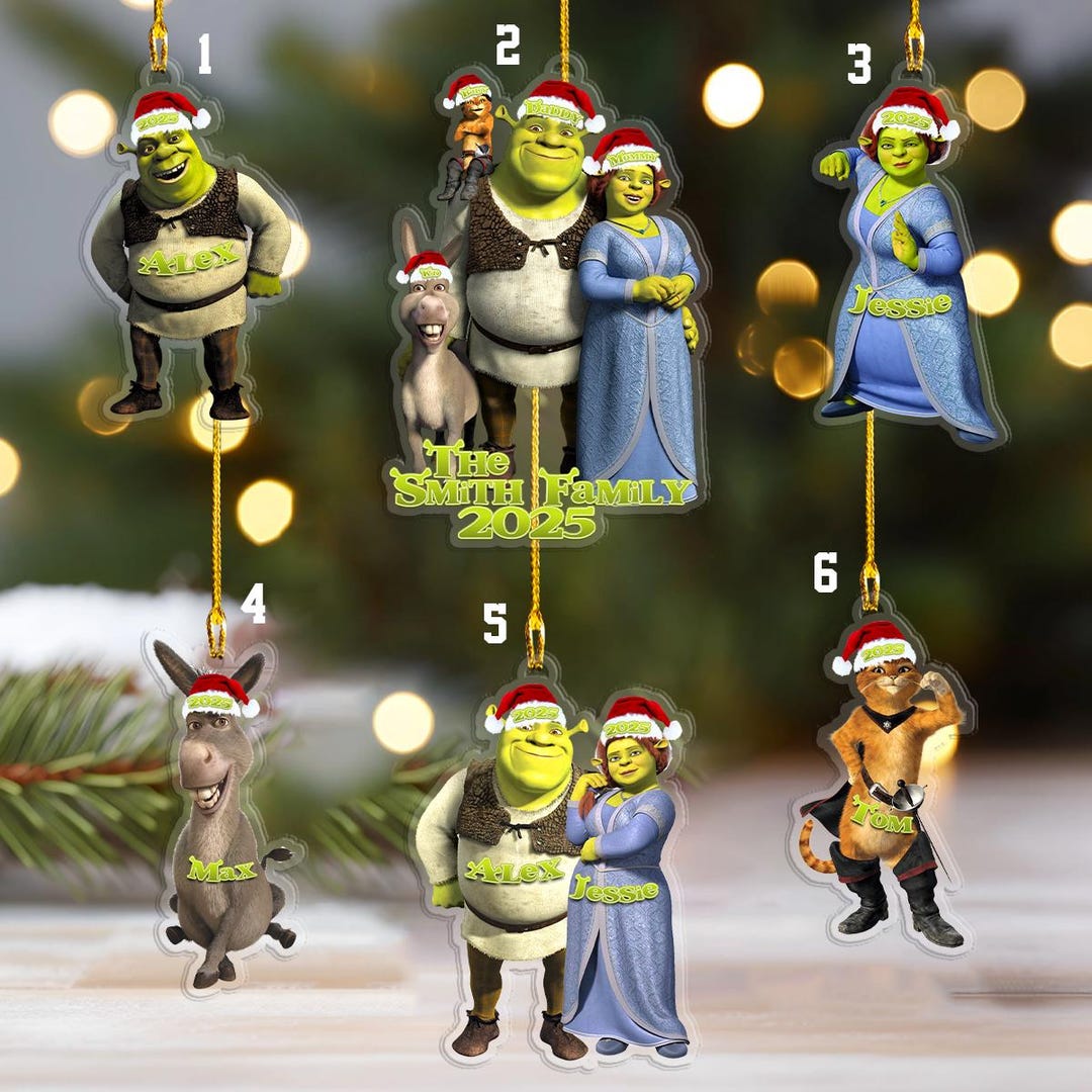 Personalized Shrek Ornament, Shrek Acrylic Christmas Ornament, Kids ...