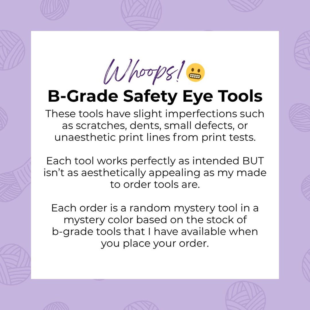 B-grade Sinker & Safety Eye Insertion Tool for Amigurumi [made to Order ...