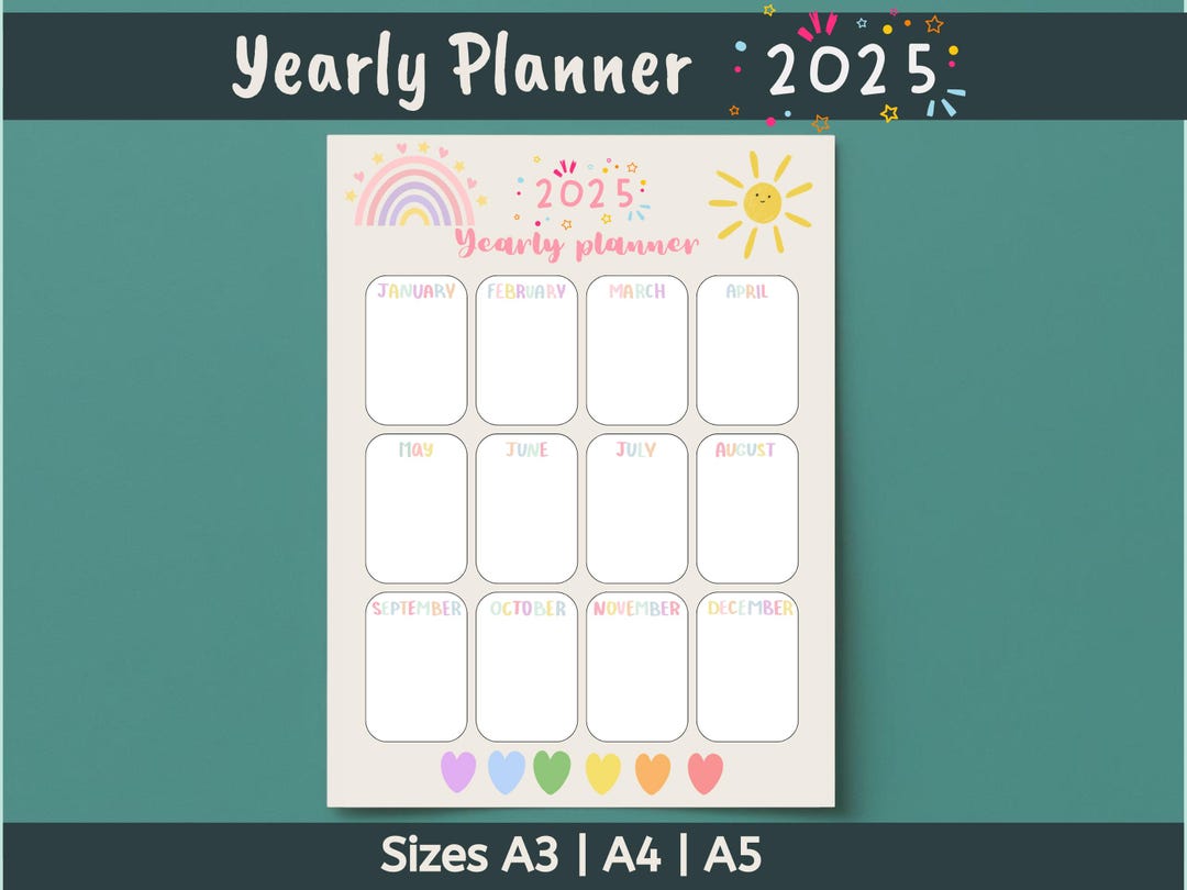2025 Yearly Planner Printable Poster, Classroom Planner, Teacher ...