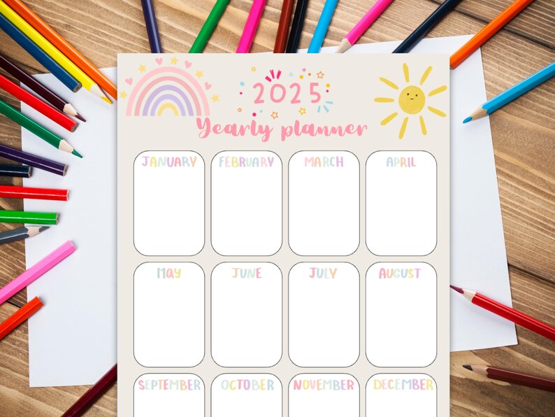 2025 Yearly Planner Printable Poster, Classroom Planner, Teacher ...