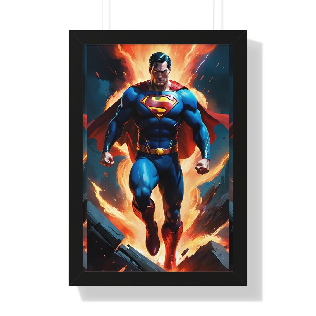 Superman Framed Vertical Poster - Etsy