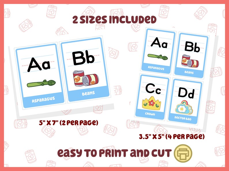 Bluey-themed Alphabet Flash Cards | A to Z Printable Learning Cards ...