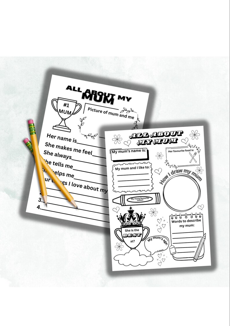 Mother’s Day All About My Mum, Fill in Template, Prek, Mum Printable ...