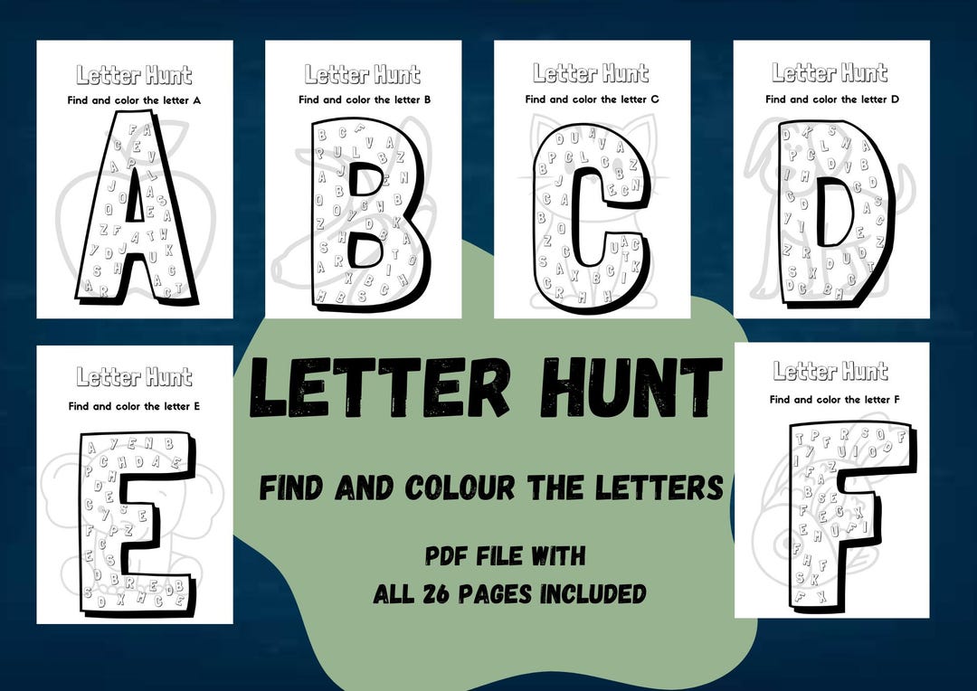Letter Hunt, Find the Letters, Alphabet Colouring Pages, Preschool ...
