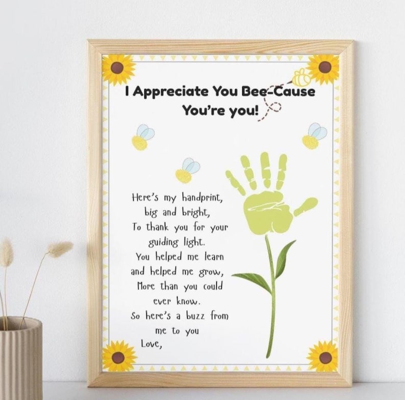 Teacher Appreciation Poem Printable I Appreciate You Bee-cause ...