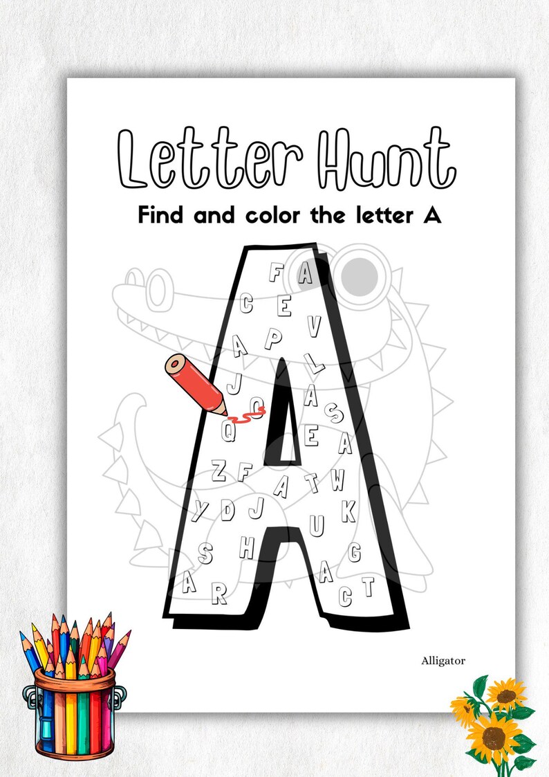 Animal Alphabet Letter Hunt: ABC Printable Worksheets (digital Download ...