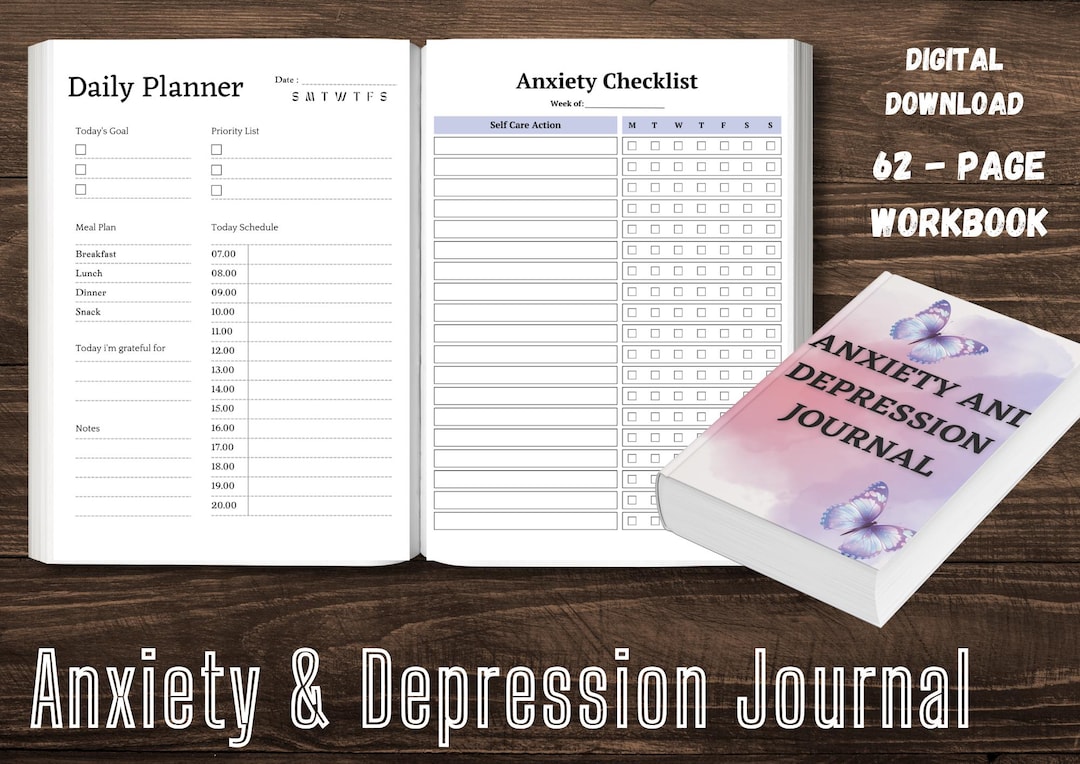 Anxiety, Mood Tracker, Self-care Workbook, Depression Tracker, Fully ...