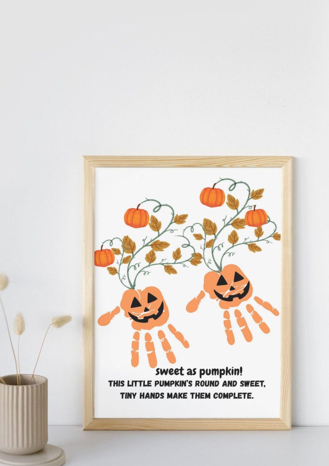 Pumpkin Handprint Craft Printable, My Little Pumpkin Kids Halloween ...