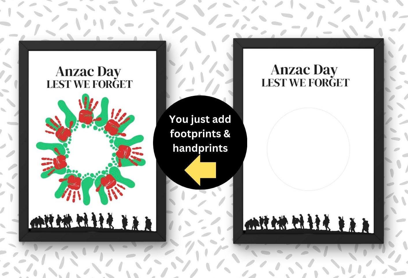 ANZAC Day Handprint Craft Printable | Remembrance Day Kids Activity ...