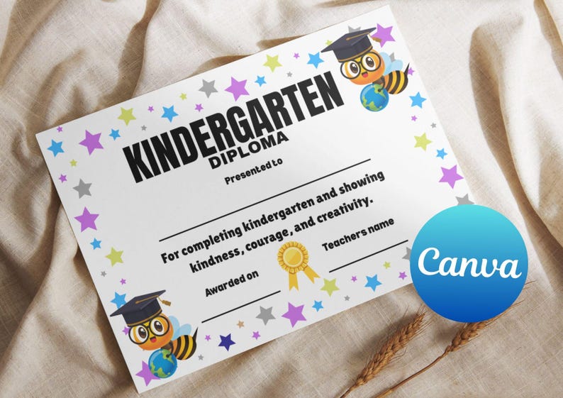 Editable Kindergarten Diploma, Kindergarten Graduation Diploma ...