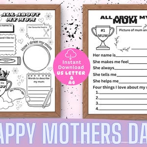 Mother’s Day All About My Mum, Fill in Template, Prek, Mum Printable ...