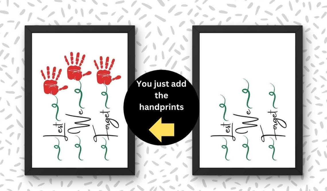 Lest We Forget Handprint Art, Anzac Remembrance Day Craft Bundle, Day ...