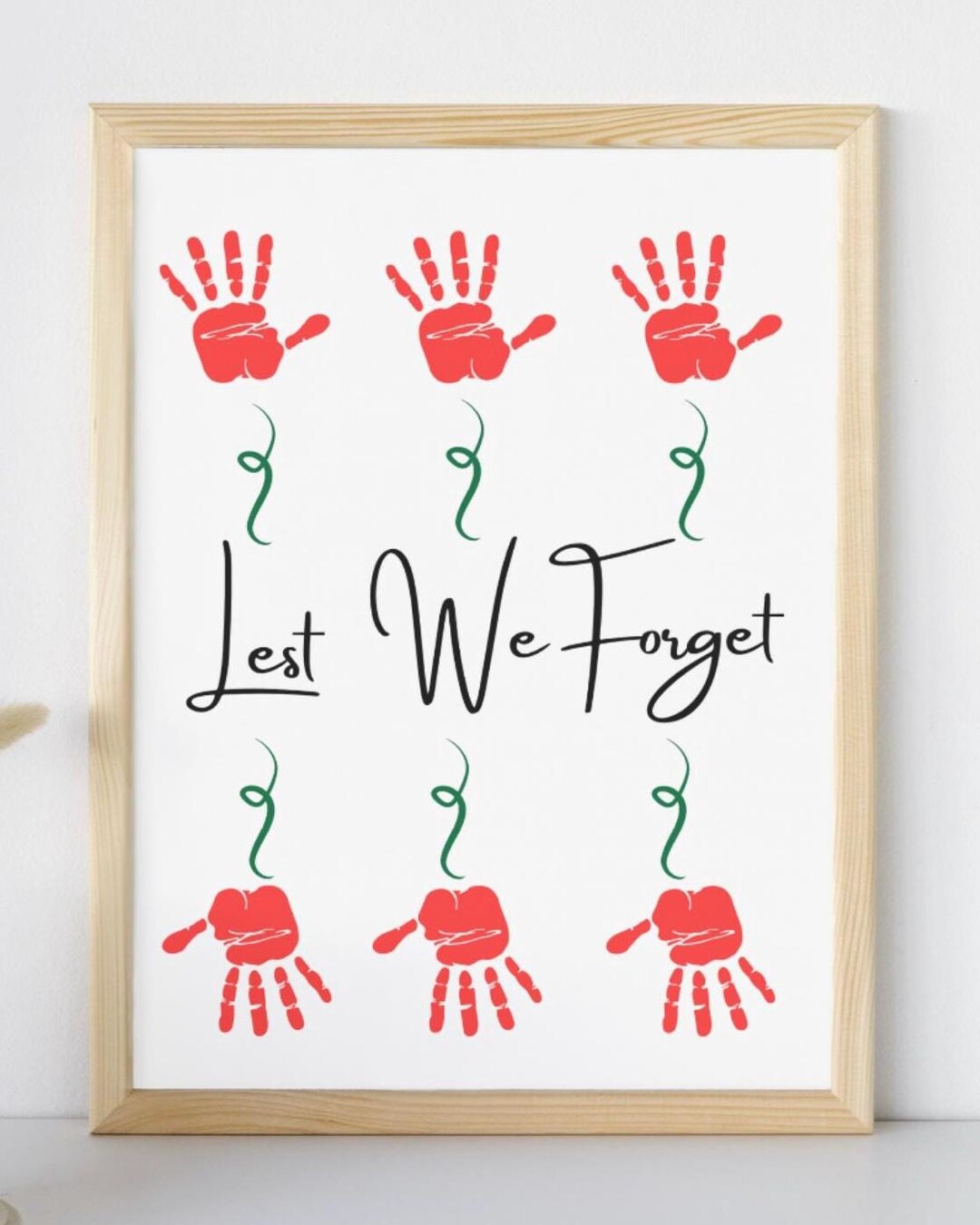 Anzac Day Handprint Craft, Poppy Flower Handprint Template, School ...
