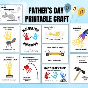 Father’s Day BUNDLE Handprint & Footprint Fun Craft to Do With Dad, Art ...