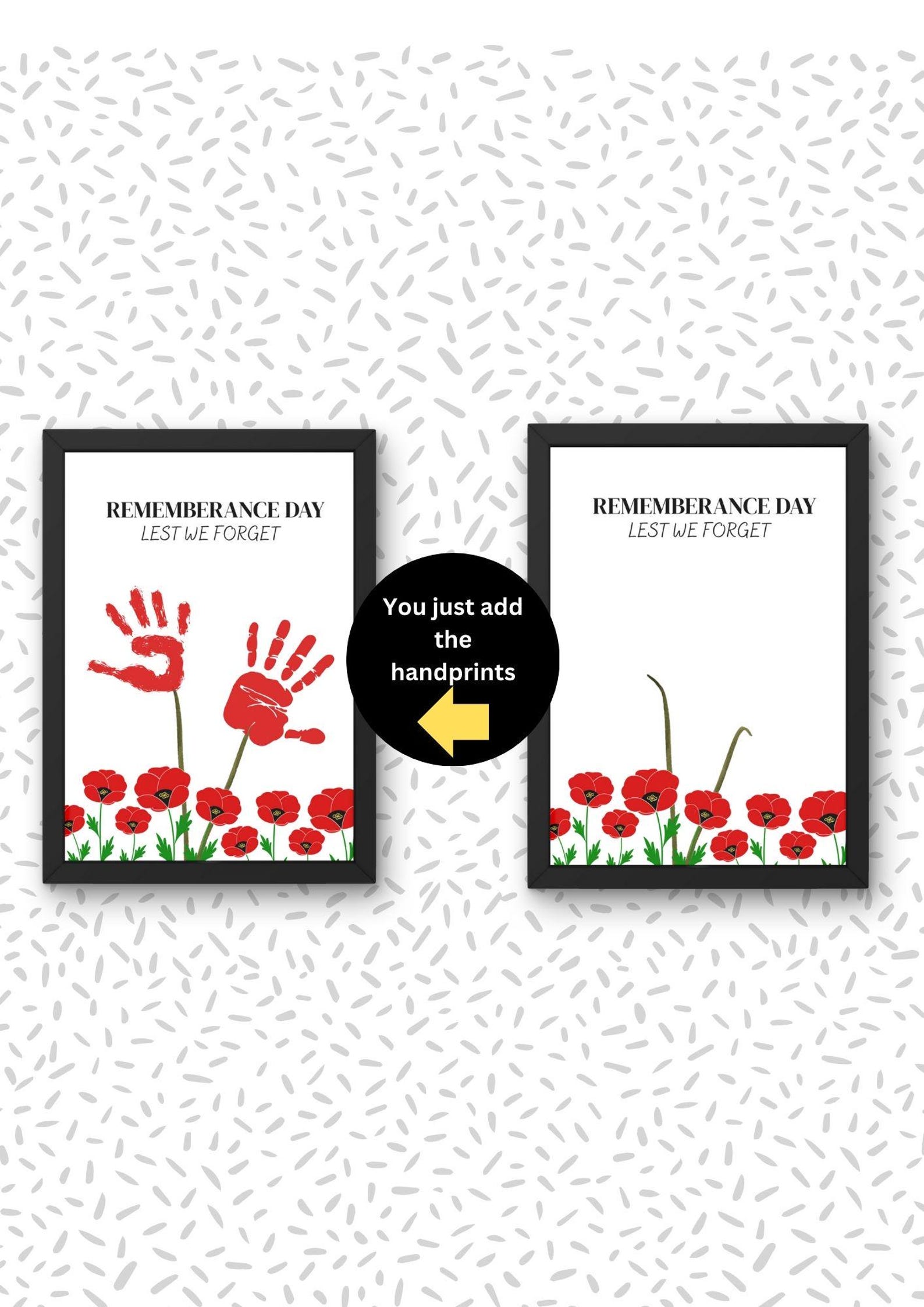 Lest We Forget Handprint Art, Anzac Remembrance Day Craft Bundle, Day ...