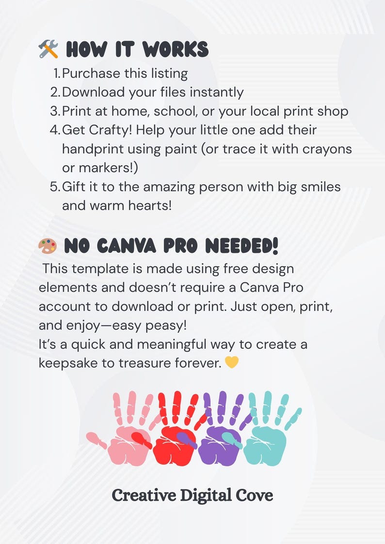 ANZAC Day Handprint Craft Printable | Remembrance Day Kids Activity ...