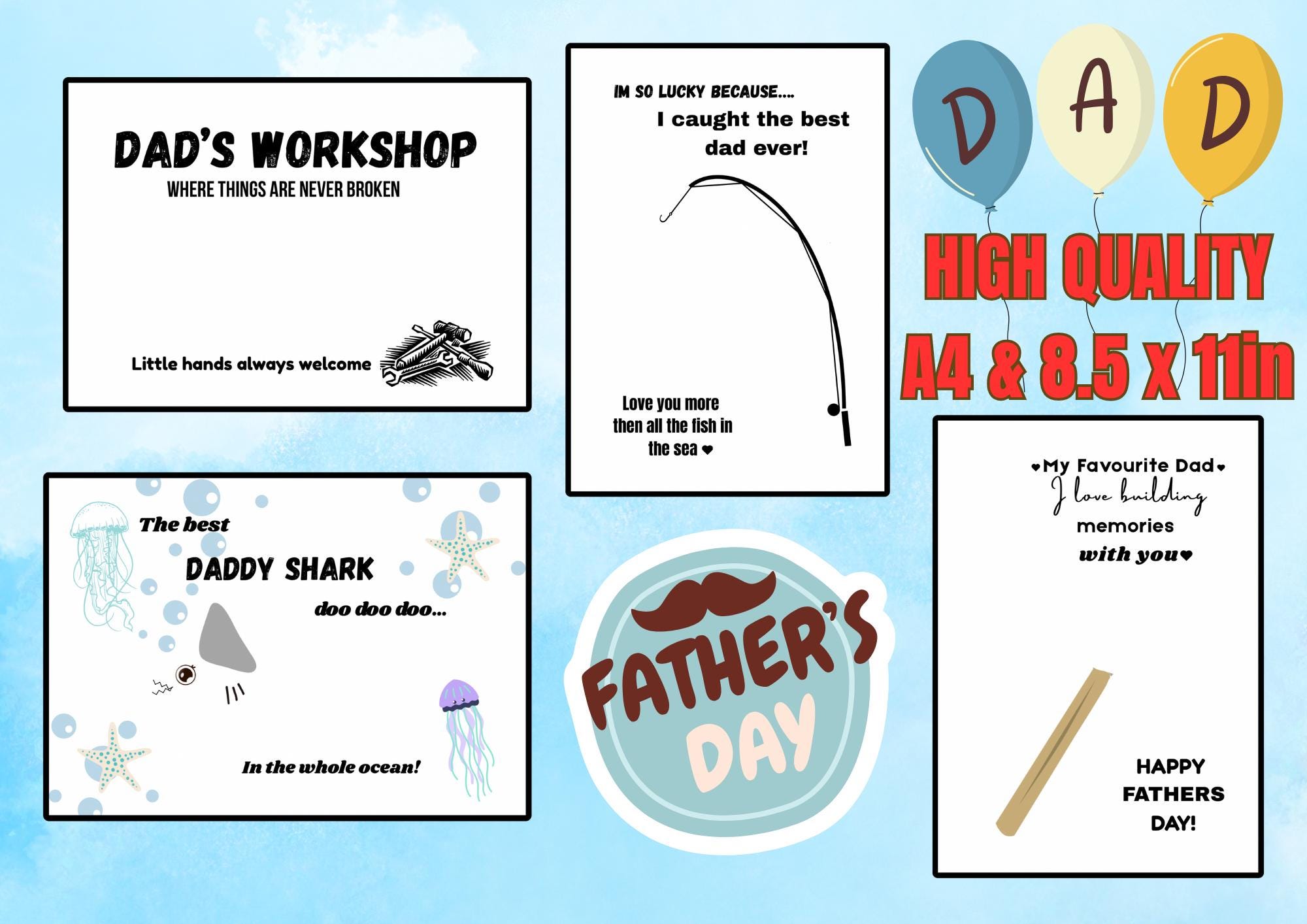 Father’s Day BUNDLE Handprint & Footprint Fun Craft to Do With Dad, Art ...