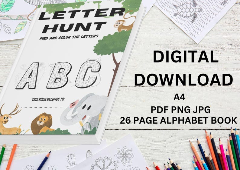 Animal Alphabet Letter Hunt: ABC Printable Worksheets (digital Download ...