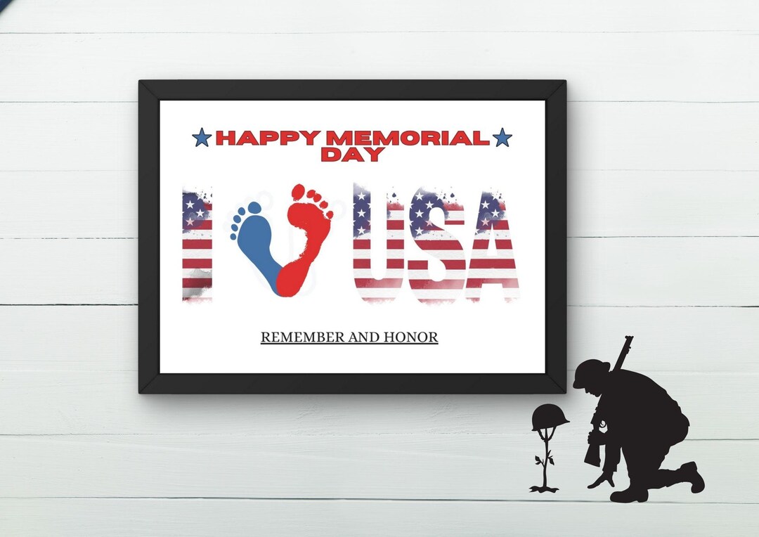 Memorial Day Handprint Footprint Craft, Preschool Handprint Memorial ...