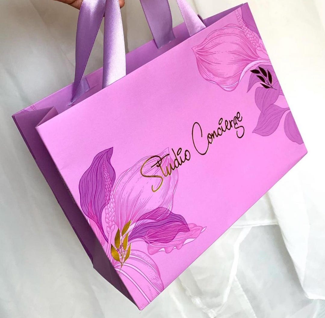 100 Pcs Personalized Branded Gift Bags | Custom Logo Printed Bags for ...