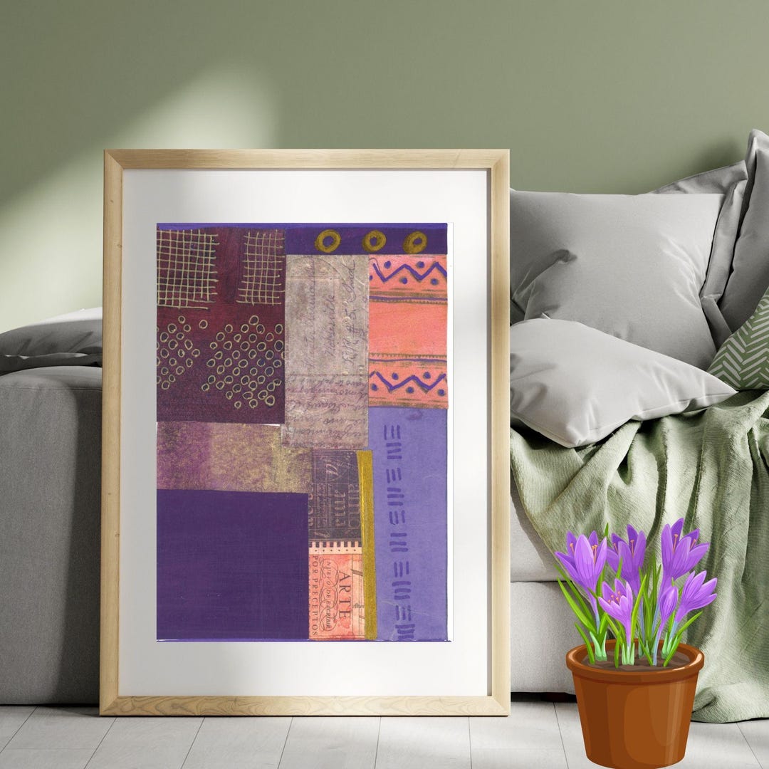 Original Abstract Paper Collage, Fine Art Giclee Print, Home Decor ...