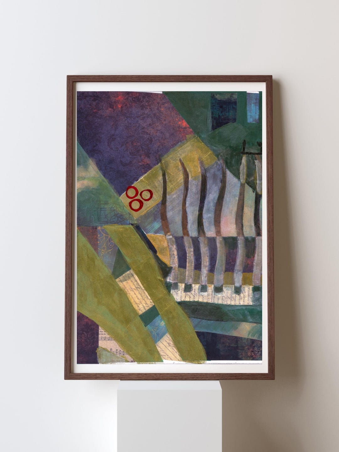 Abstract Mixed Media Gallery Wall Art Collage Painting Contemporary ...