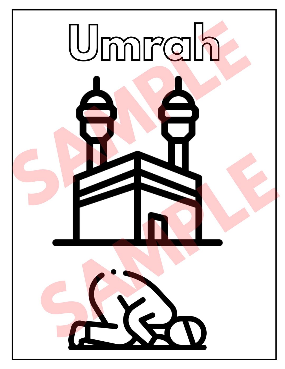 Umrah Islamic Coloring Pages for Muslim Kids to Introduce Islamic ...