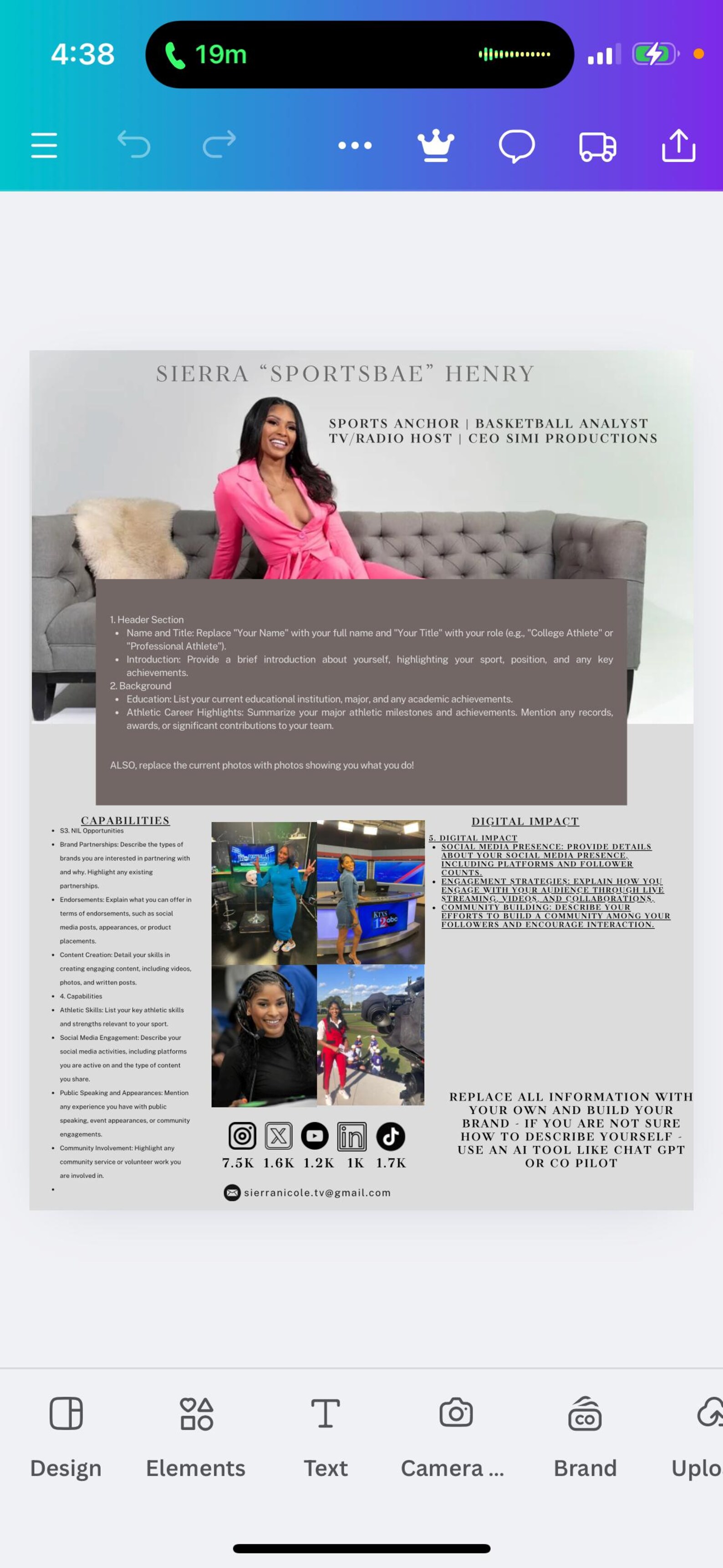 NIL Athlete Media Kit Template | Professional & Customizable - Etsy