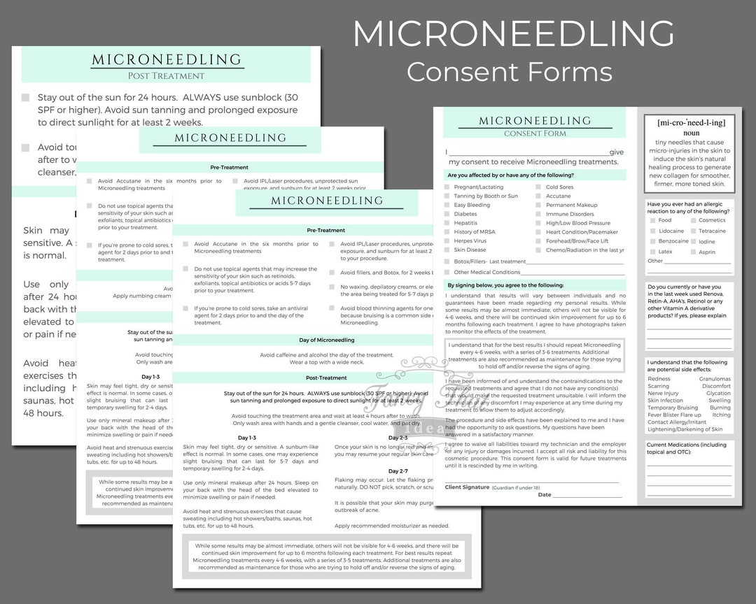 MICRONEEDLING Client Consent Form Microneedle Intake Treatment Forms ...