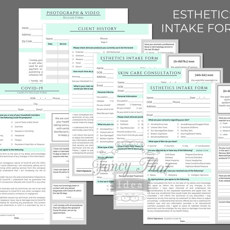 Spa Paperwork - Etsy